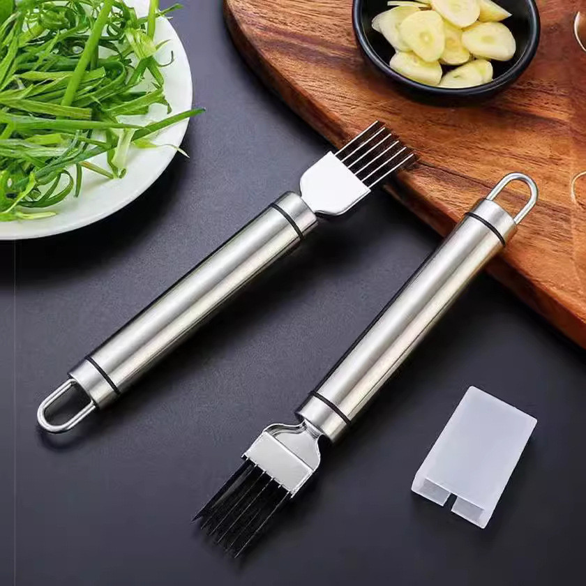 Stainless Steel Onion Cutter Kitchen Portable Shredded Onion Cut Sliced ...