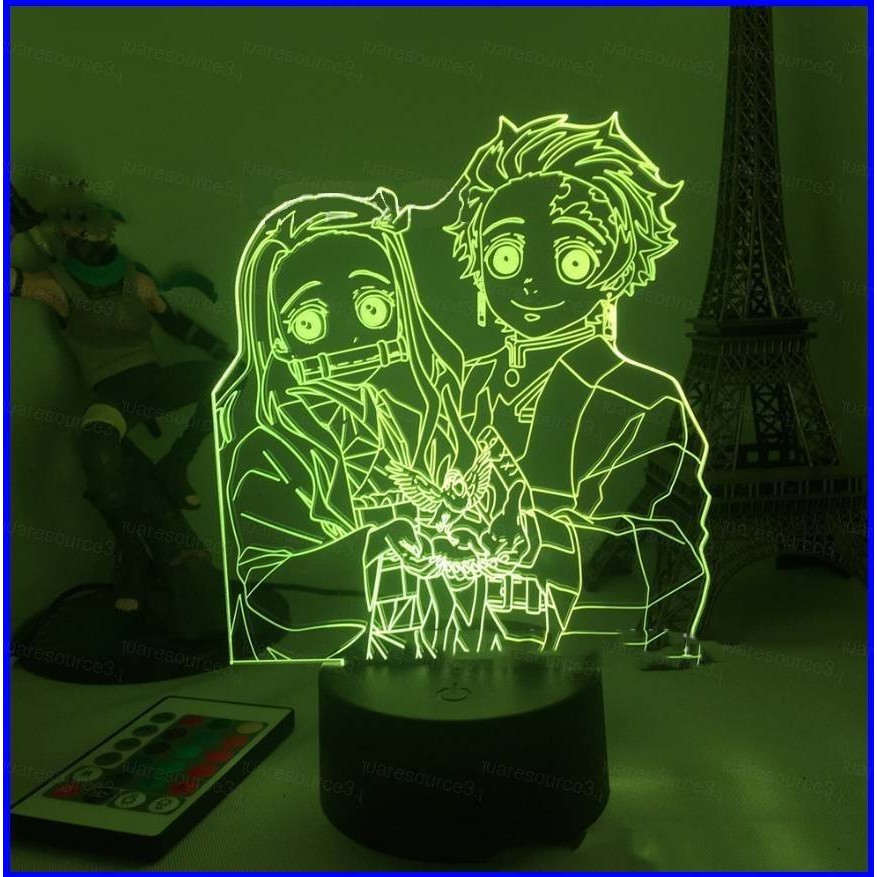 SQ3 Demon Slayer Night Light Anime 3D Lamp Remote Touch LED Charging ...