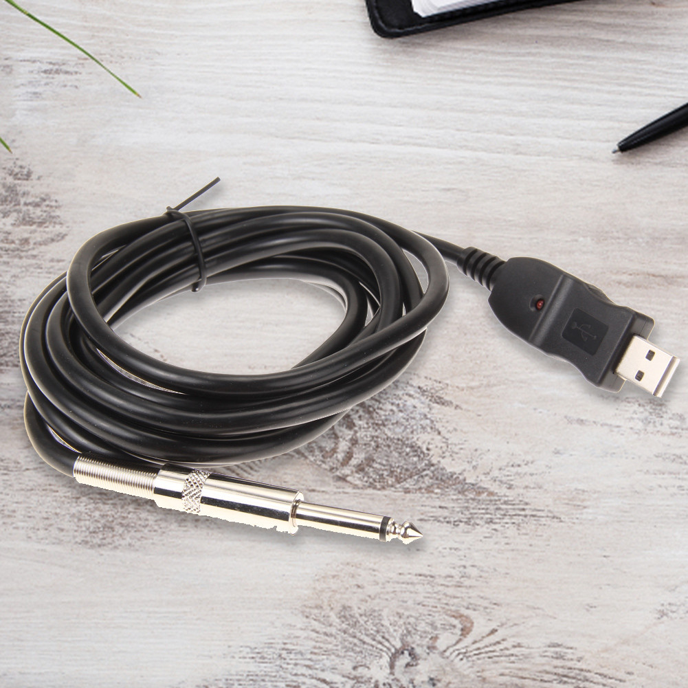 3 Meter Guitar To PC USB Recording Cable Connection Interface 6.5mm 6 ...