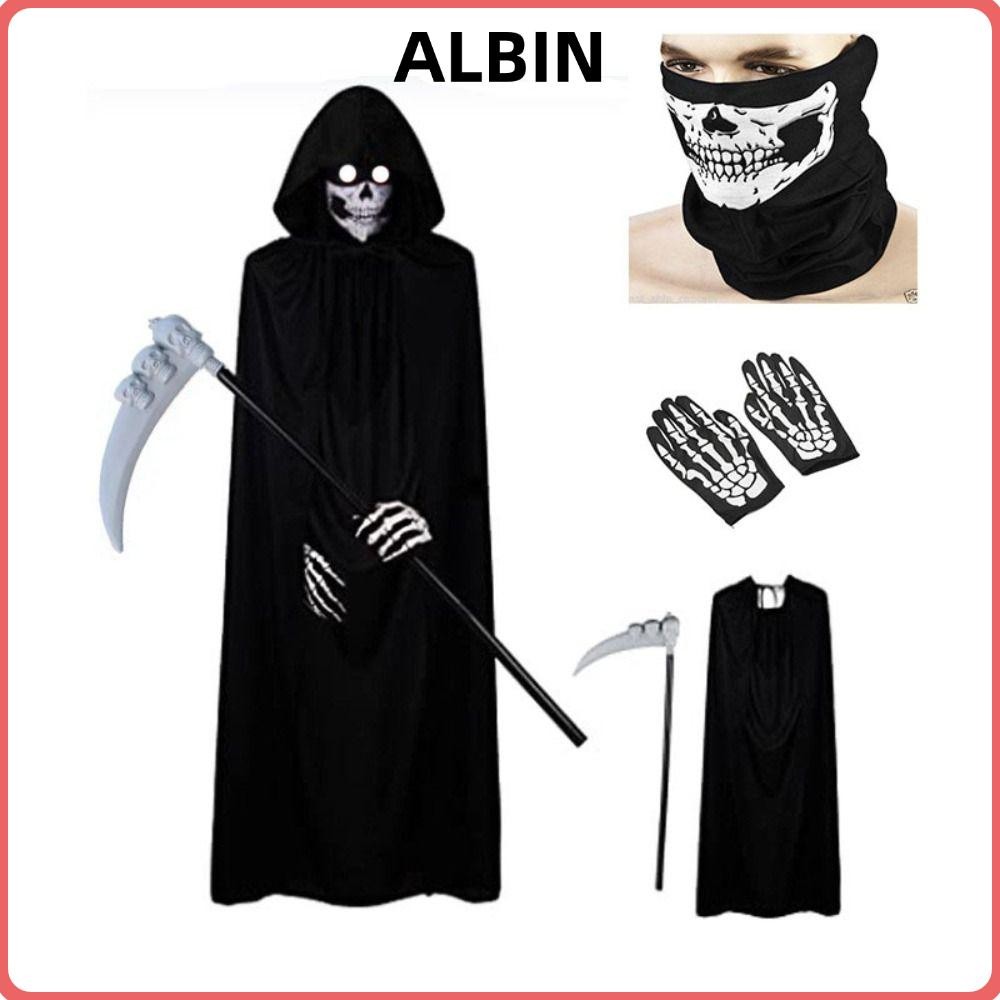 ALBIN Halloween Grim Reaper Costume, Uniform Scary Costume Cosplay ...