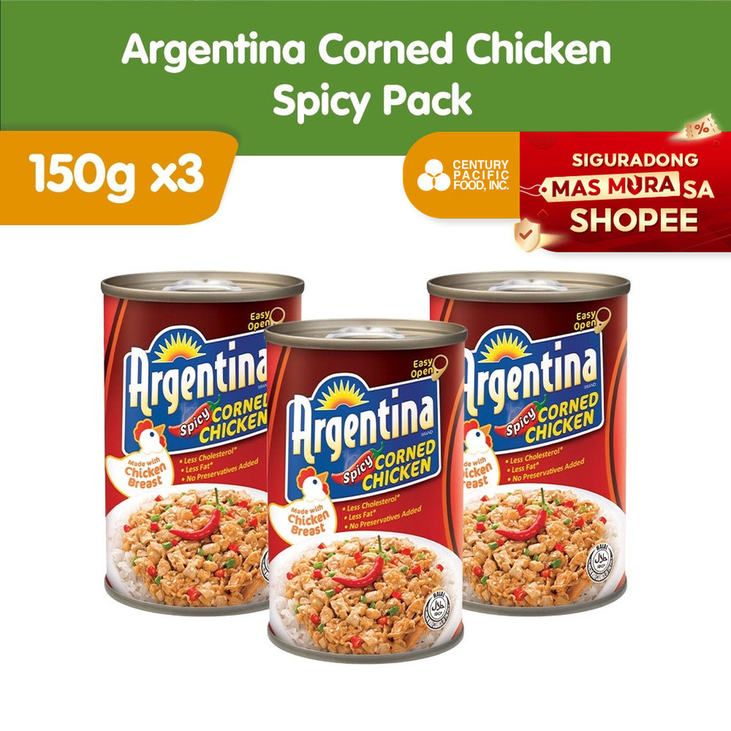 Argentina Corned Chicken Spicy 150g (Pack of 3) | Shopee Philippines