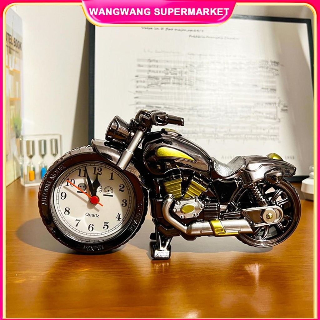 Vintage Mini Motorcycle Alarm Clock,Battery-Powered,Desk/Shelf,Creative ...