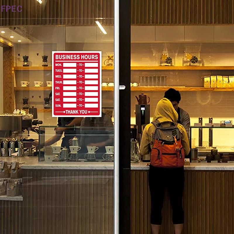 FPEC PVC Business Hours Open/Closed Sign Sticker Label For Shop Office ...