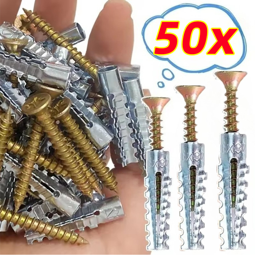 10/30/50Sets Metal Expansion Tube Pipe / Self Tapping Screw Fasteners ...