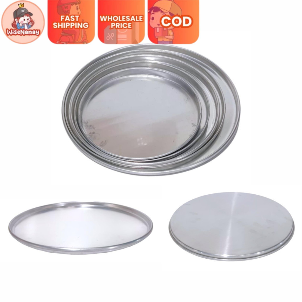 WiseNanay Stainless Steel Pizza Pan Round Baking Tray 6 7 8 9 10 12 ...