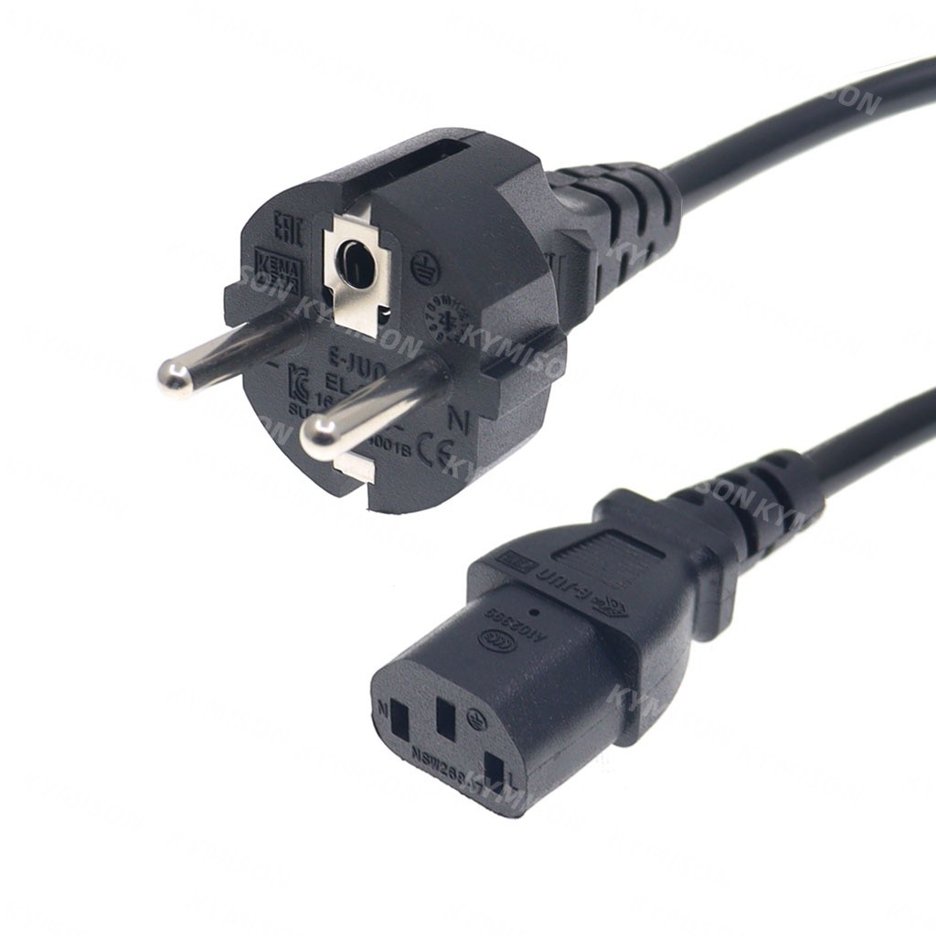 EU Schuko CEE7/7 Plug to IEC C13 Socket Power Cords, 10A/16A, 250V ...