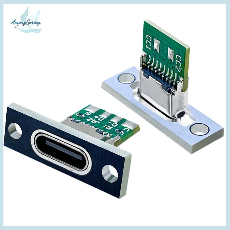 AmongSpring> USB 3.1 Type C Socket With Screw Fixing Plate Type-C USB ...