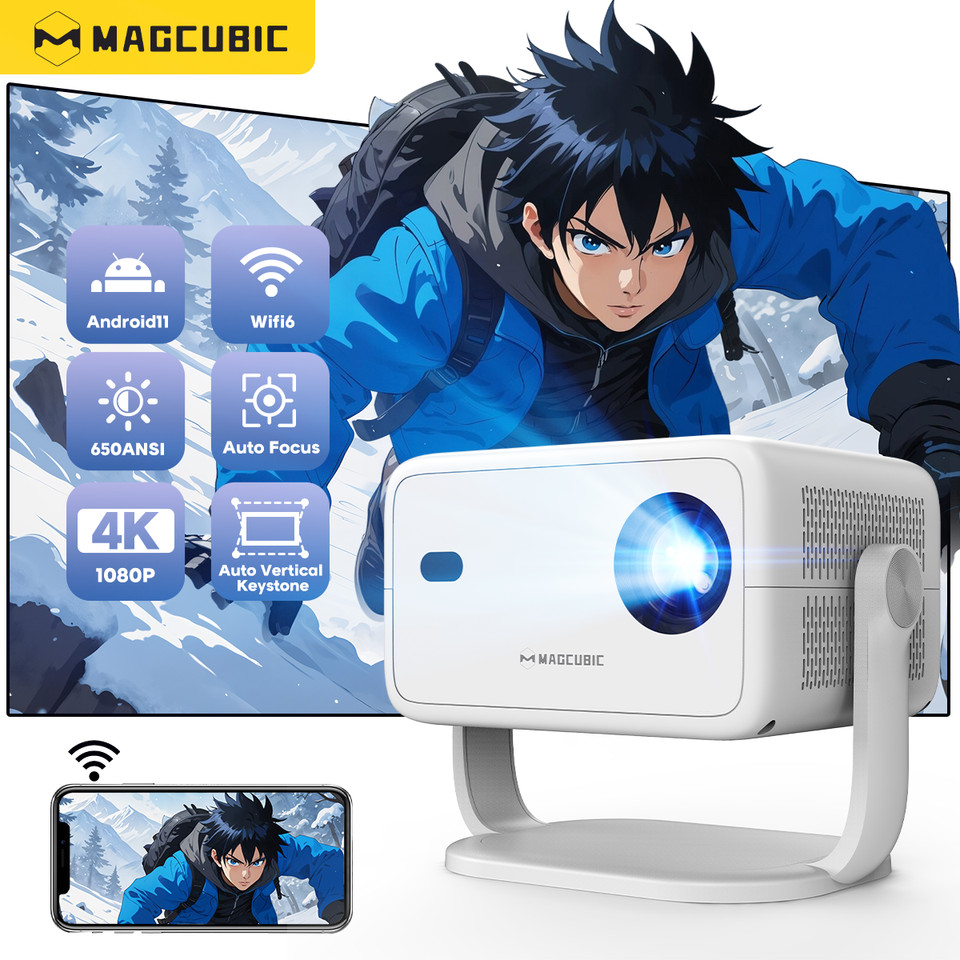 Magcubic L018 Smart Projector Auto Focus Android 11.0 650ANSI With ...