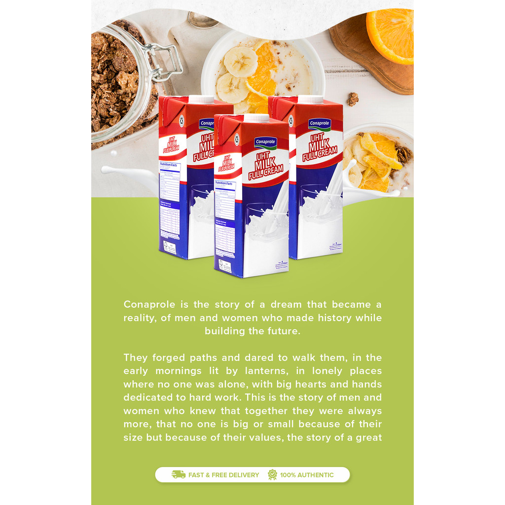 CONAPROLE UHT FULL CREAM MILK 1L SET OF 6 | Shopee Philippines
