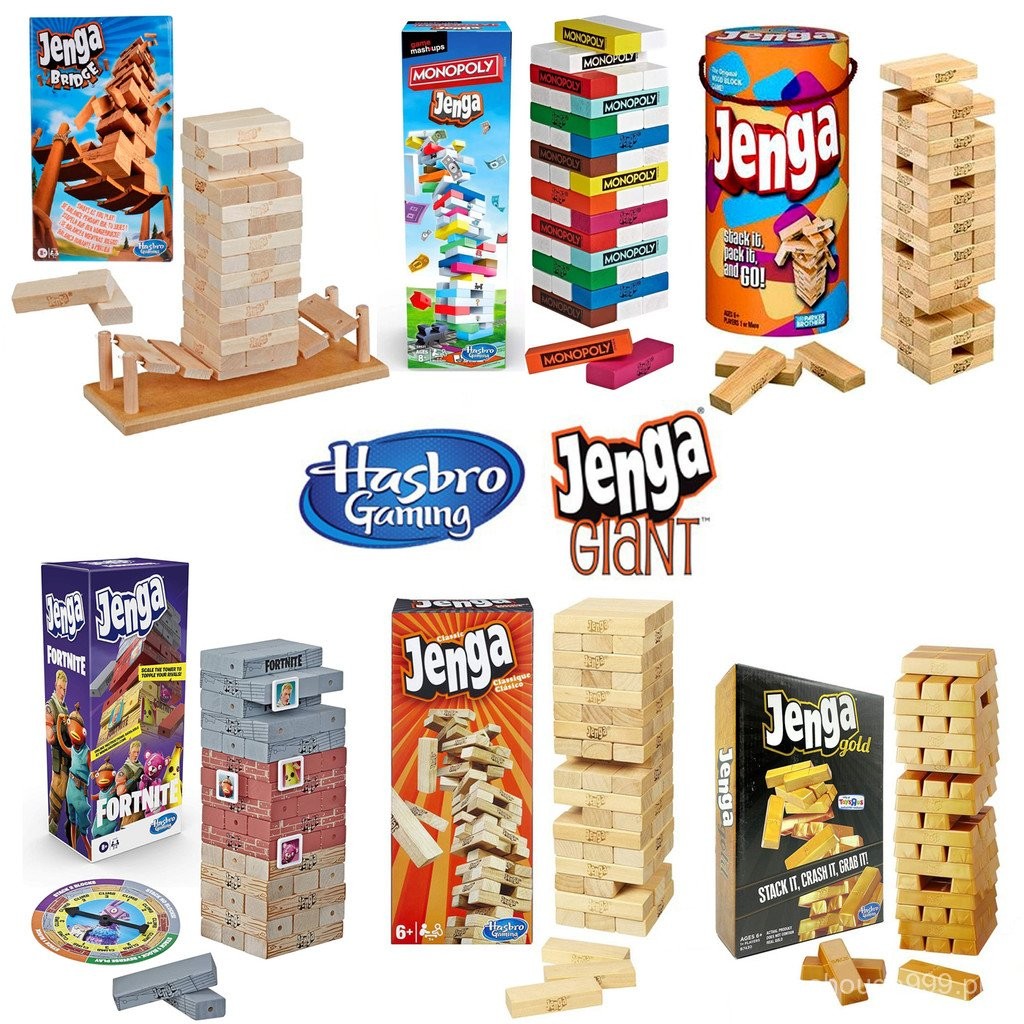 Hasbro Jenga Classic JENGA Fumidu Kaisen Building Block Tower Stacking ...