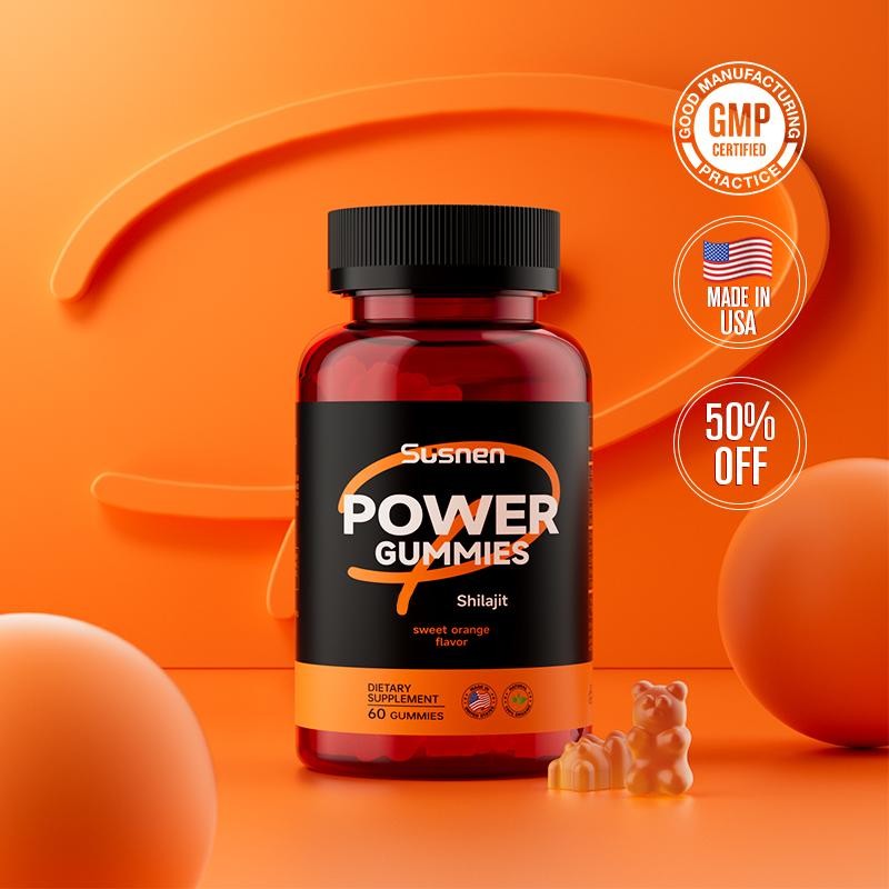 SUSNEN POWER Gummies Oyster Peptide Gold+ Shilajit Gummy for Men Lab ...