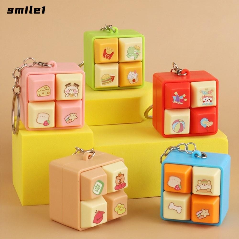 SMILE Fidget Keychain, Keys Button Cartoon Finger Keyboard Caps, Relief ...