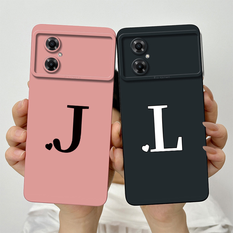 For Xiaomi Redmi Note 11R Shockproof Bumper Cute Initial Letters Soft ...
