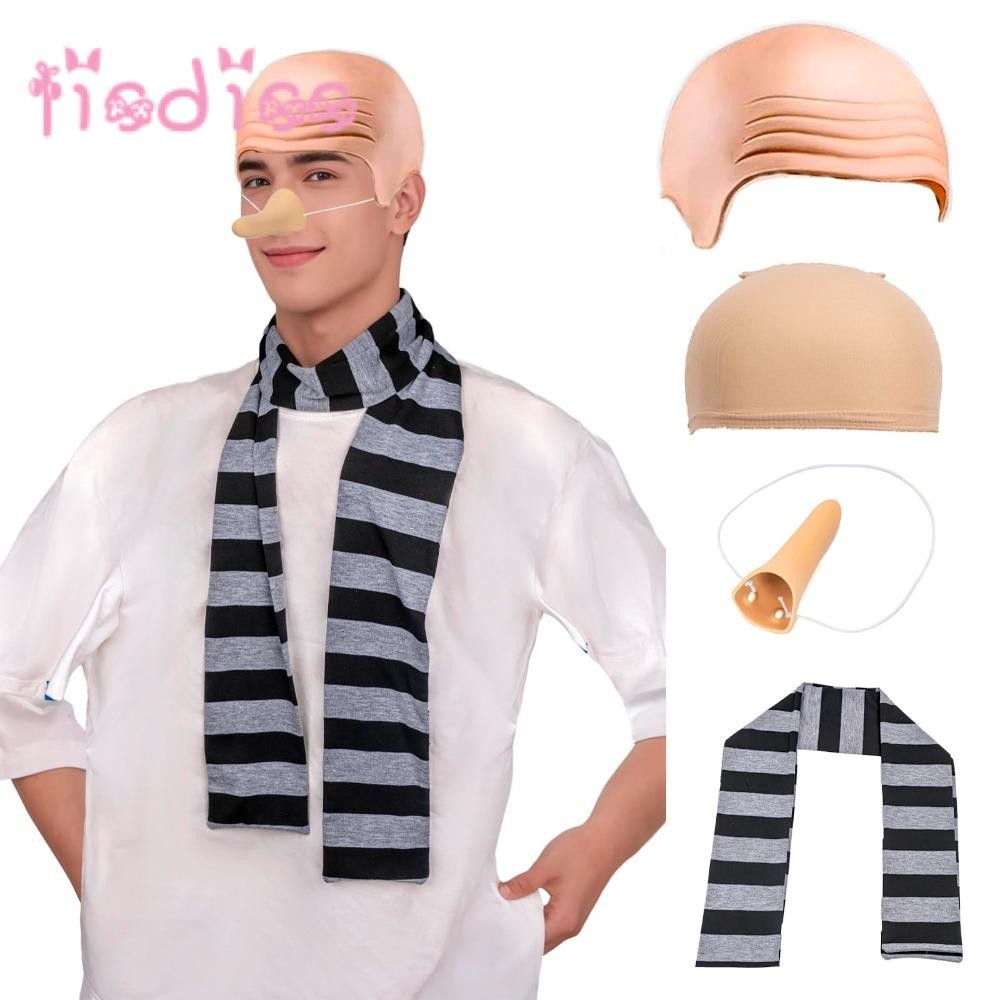 LISDISS Gru Cos Scarf, Striped Decorative Halloween Costume Accessories ...