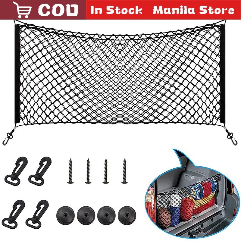 Car Trunk Net Car Cargo Net Adjustable Elastic Trunk Storage Net With ...