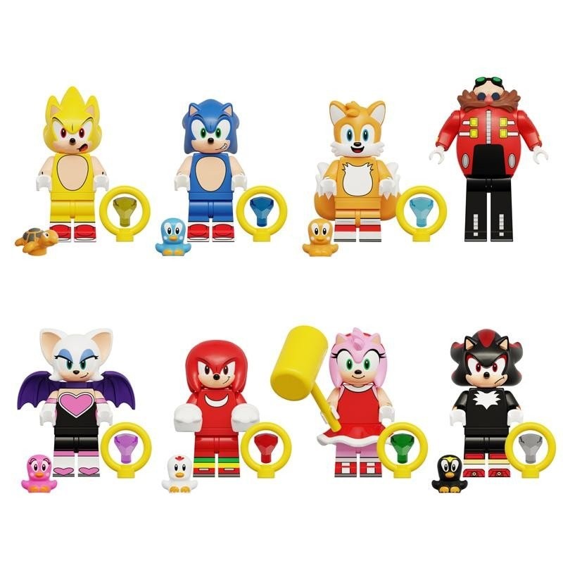 Hot-selling Sonic the Hedgehog Building Blocks3Minifigure Super Sonic ...