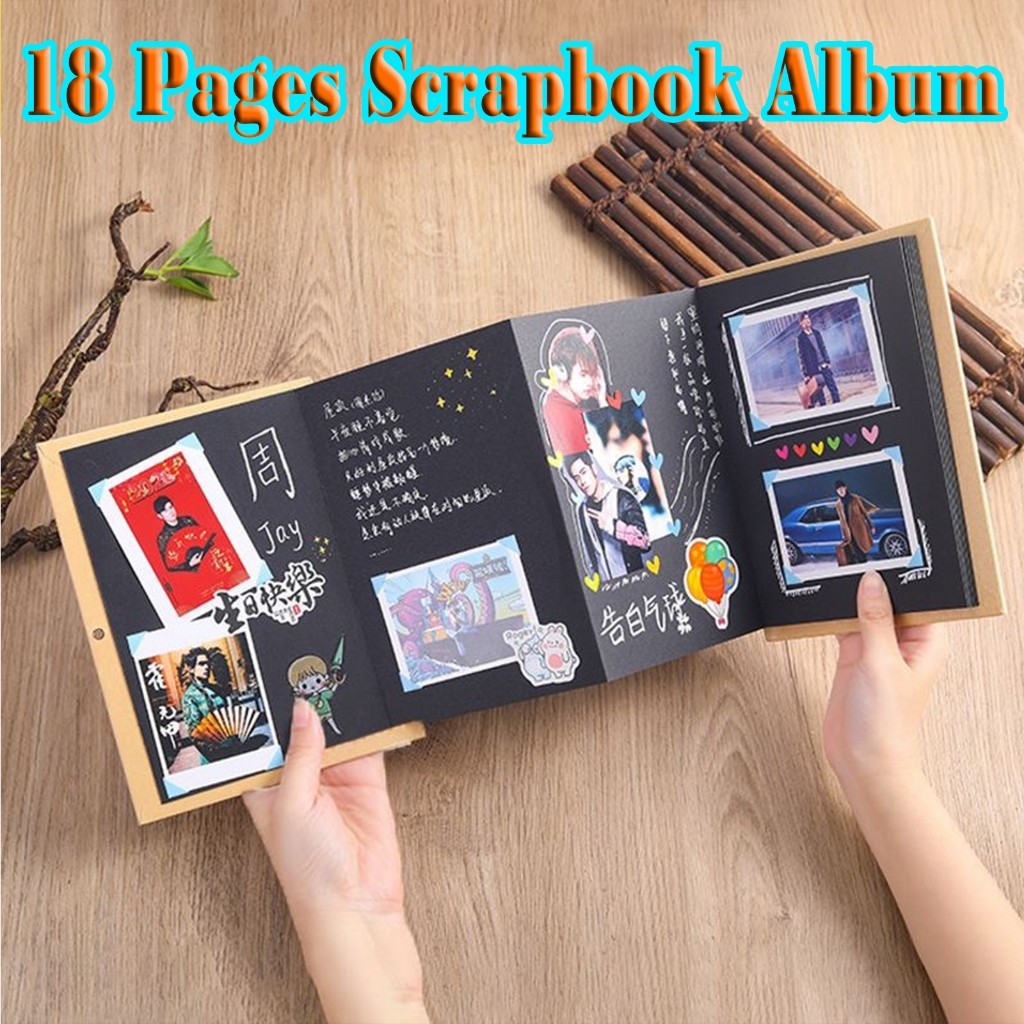 DIY Accordion Folding Scrapbook Album 18 Pages Scrapbook Album Kraft ...
