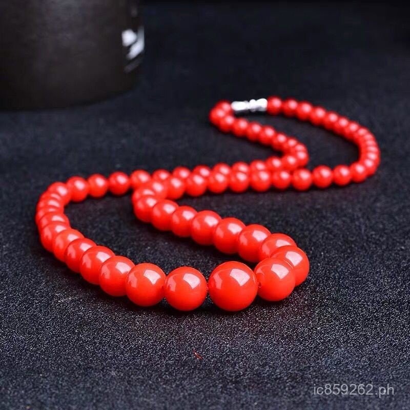 Nanhong Agate Full Color Baoshan Genuine Natural Necklace Round Beads ...