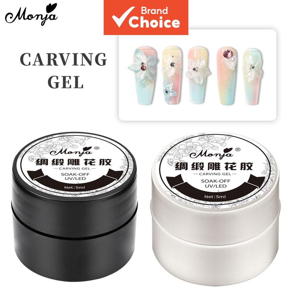 Monja 3D Non-stick Hand Sculpture Nail Art Gel, Pearl Shell Thread ...
