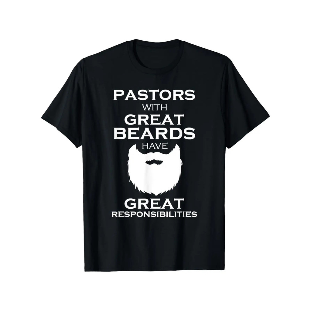 Men's Pastor Beard & Bible Verse T-Shirt - "Pastors with Great Beards ...