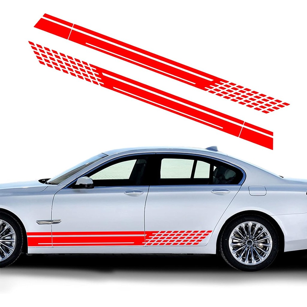 Universal Car Side Skirt Vinly Decals Auto Body Side Sport Racing ...