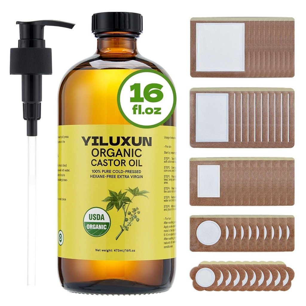 50Pcs Castor Oil Pack Wrap with 16oz castor oil Organic Cold Pressed ...