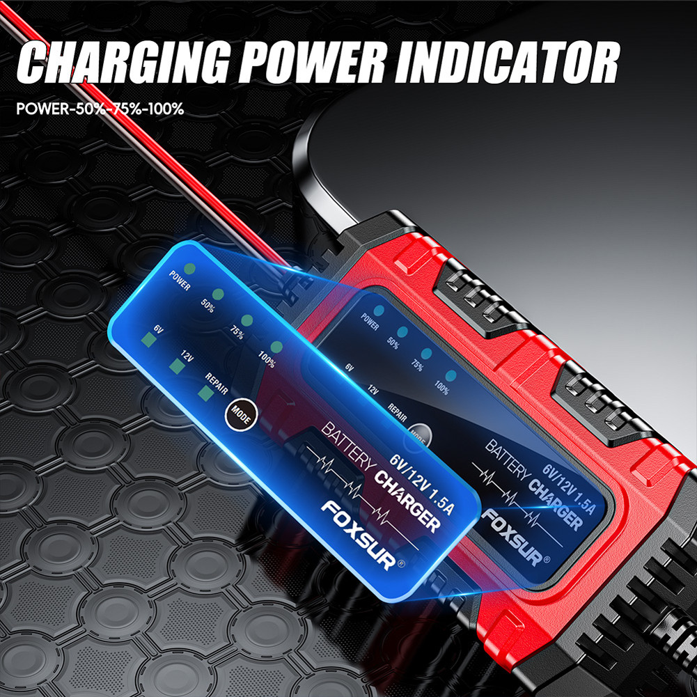6V 12V 1.5A Electric Motorcycles Charger Moto Battery Charger Car and ...