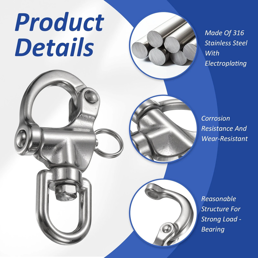 2pcHigh Temperature Resistant 87mm Shackle Electroplated Finish Quick ...