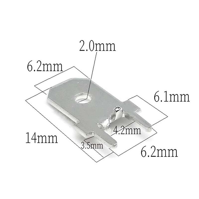 LOVESHOPPING 50PCS 6.3MM 4.8MM Inserts Plug Male Terminal 250 PCB ...