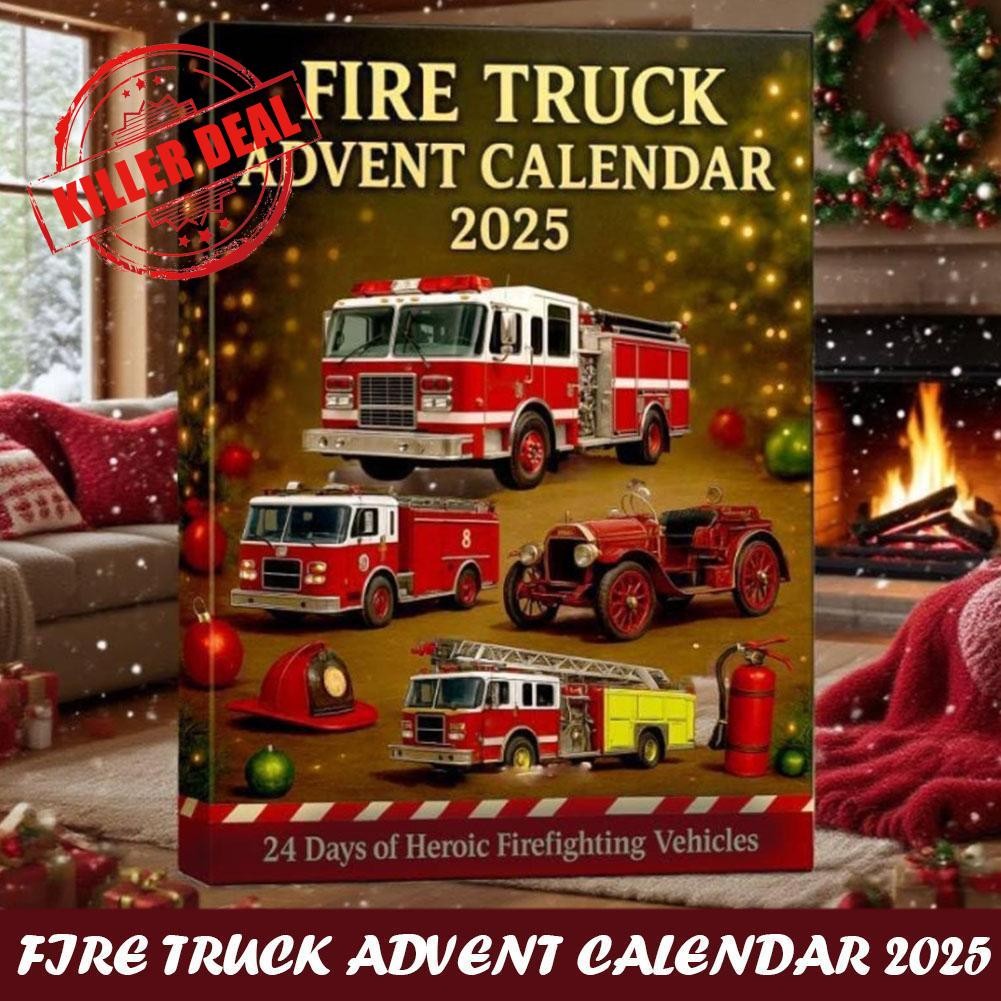 2025 Fire Truck Advent Calendar For Kids, 24 Days Christmas Countdown ...