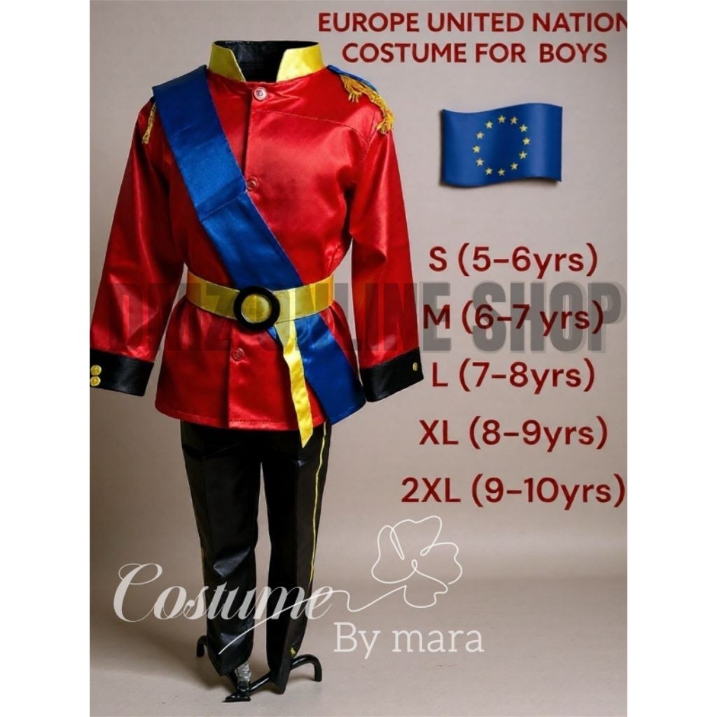 EUROPE TRADITIONAL ATTIRE FOR BOYS UNITED NATION COSTUME | Shopee ...