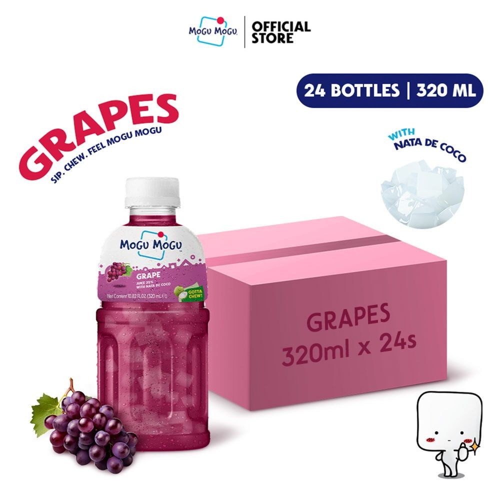 Mogu Mogu Grape Nata de Coco Juice Drink 320ml x 24 bottles | Shopee ...