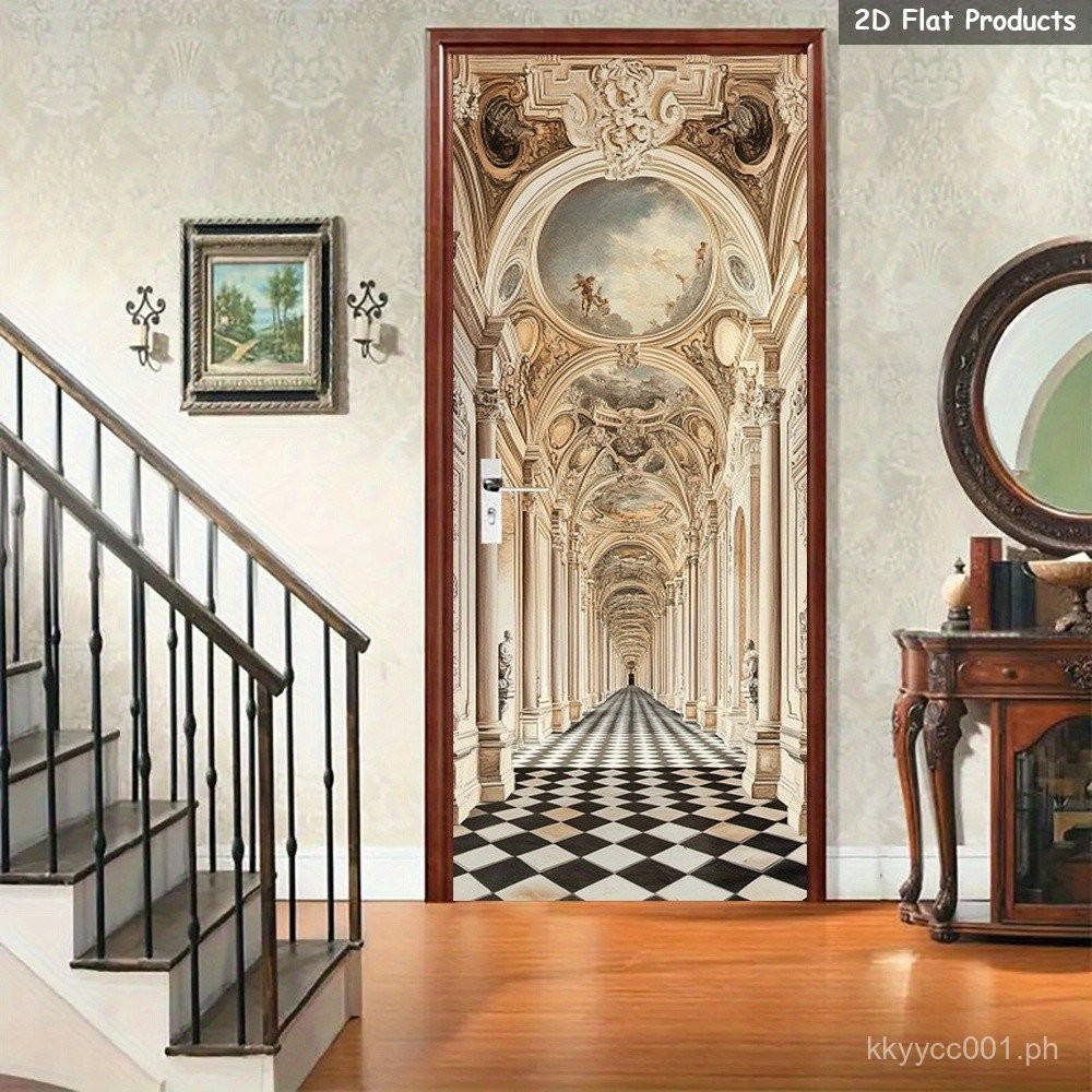 1 Pair Elegant Baroque Architecture Wall Stickers - Self-Adhesive ...
