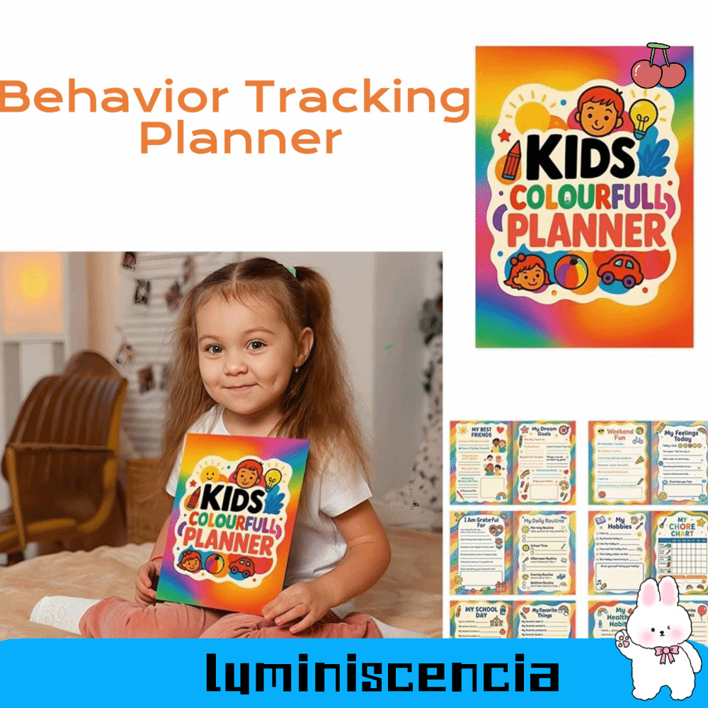 LUMINISCENCIA Children Behavior Tracking Planner, Portable Doodle Pages ...