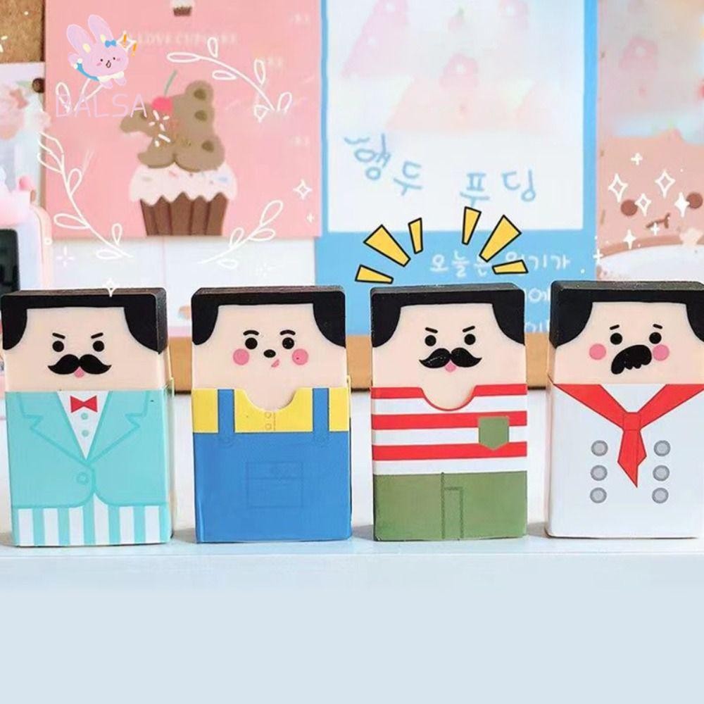 BALSA Pencil Eraser, Bald Man Cute Cartoon Bald Man Eraser, High ...