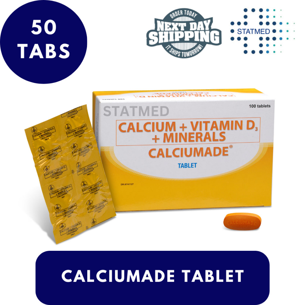 Calciumade Tablet Calcium + Vitamin D3 + Minerals l 10 & 50 Tabs ...