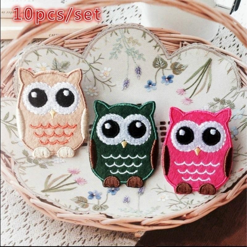 10pcs/set Owl Embroidery Patch Applique for Jeans Children DIY ...