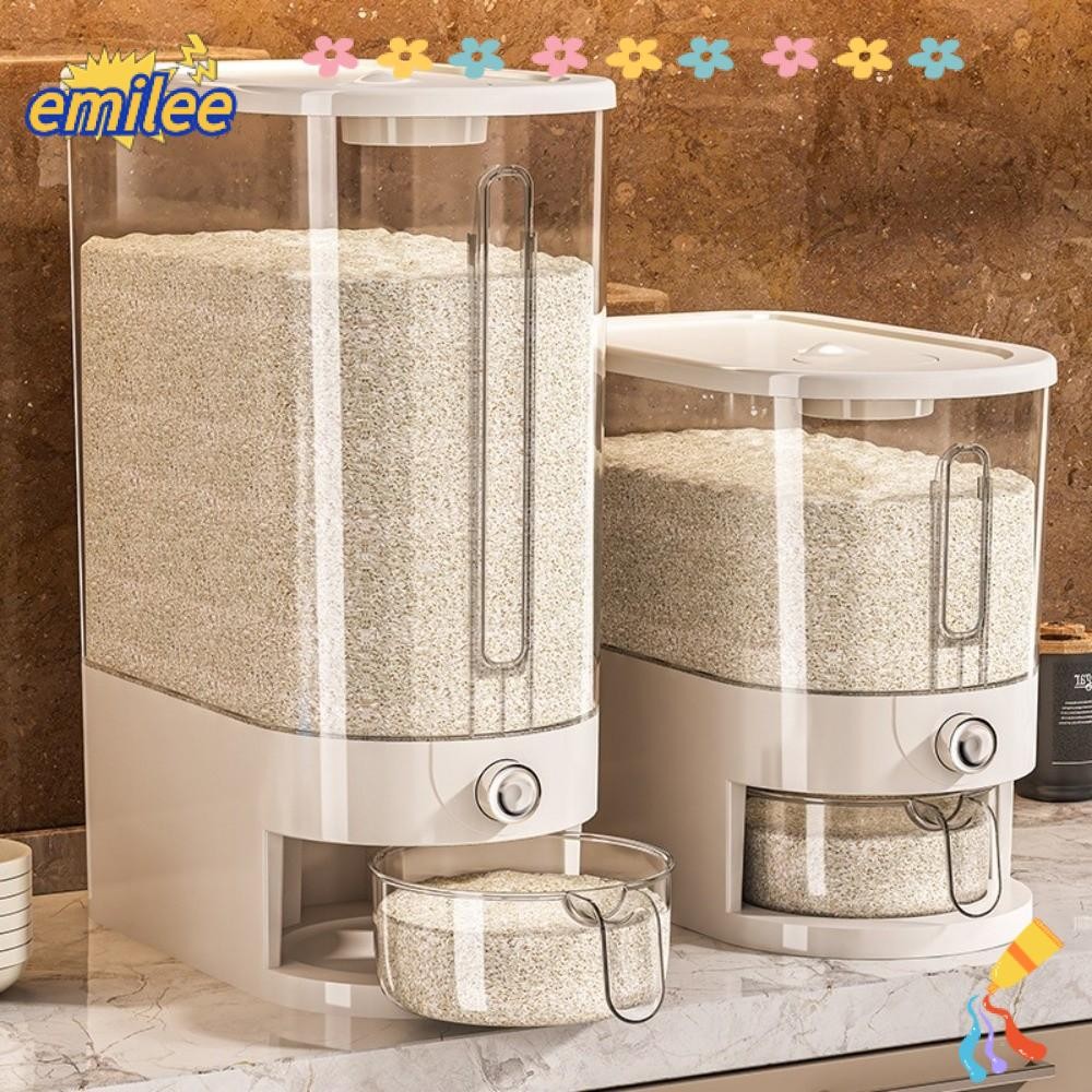 EMILEE Rice Storage Container, 5/10KG Insect-proof Rice Sealed Box ...
