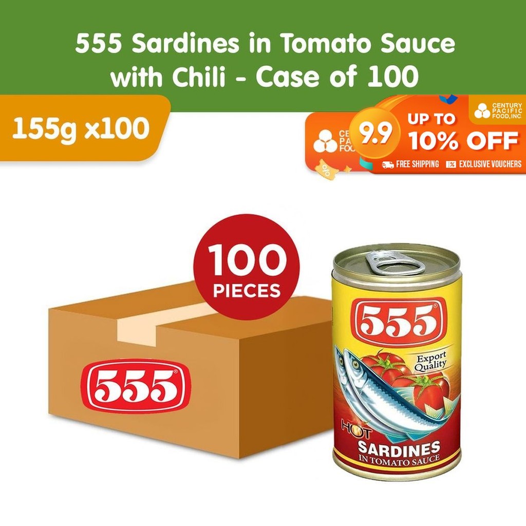 555 Sardines in Tomato Sauce with Chili 155g (Case of 100pcs) - Rich in ...