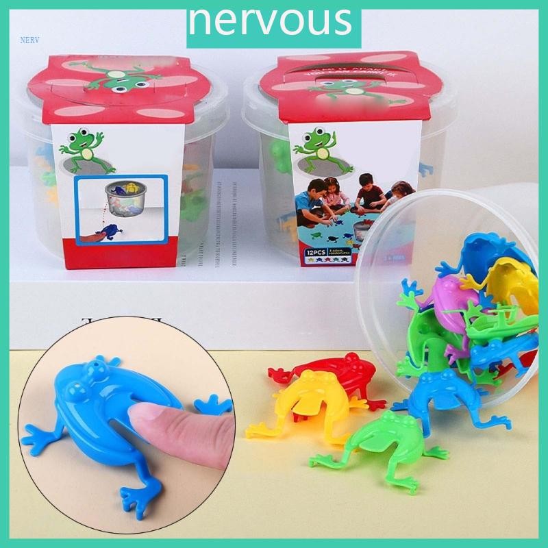 NERV 12pcs Jumping Leap Frogs Toy 2 Plastic Funny Bouncing Frogs for ...