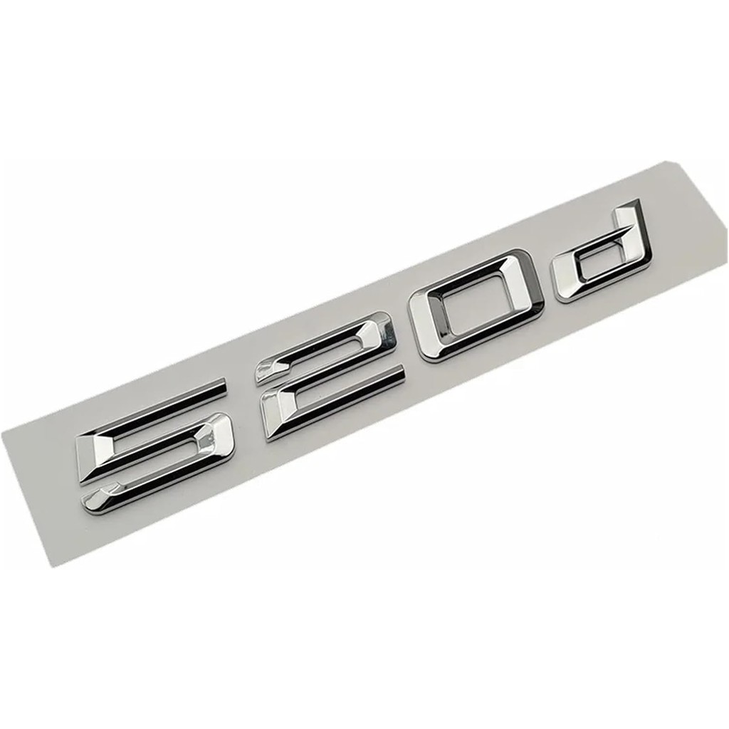 3D ABS Black Logo 520i 520d Emblem Letters Sticker Car Rear Trunk Badge ...