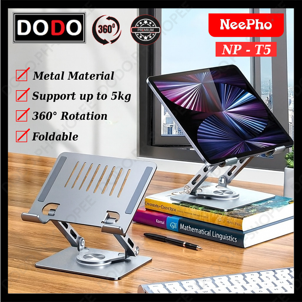 NeePho NP-T5 Laptop Stand 360° Rotating Holder Anti-slip Adjustable ...
