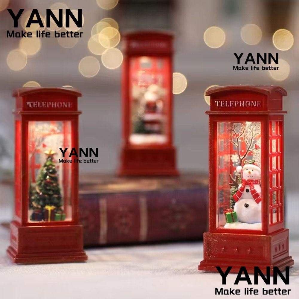 YANN Phone Booth Decor, Santa Claus with Christmas Tree Ornaments ...