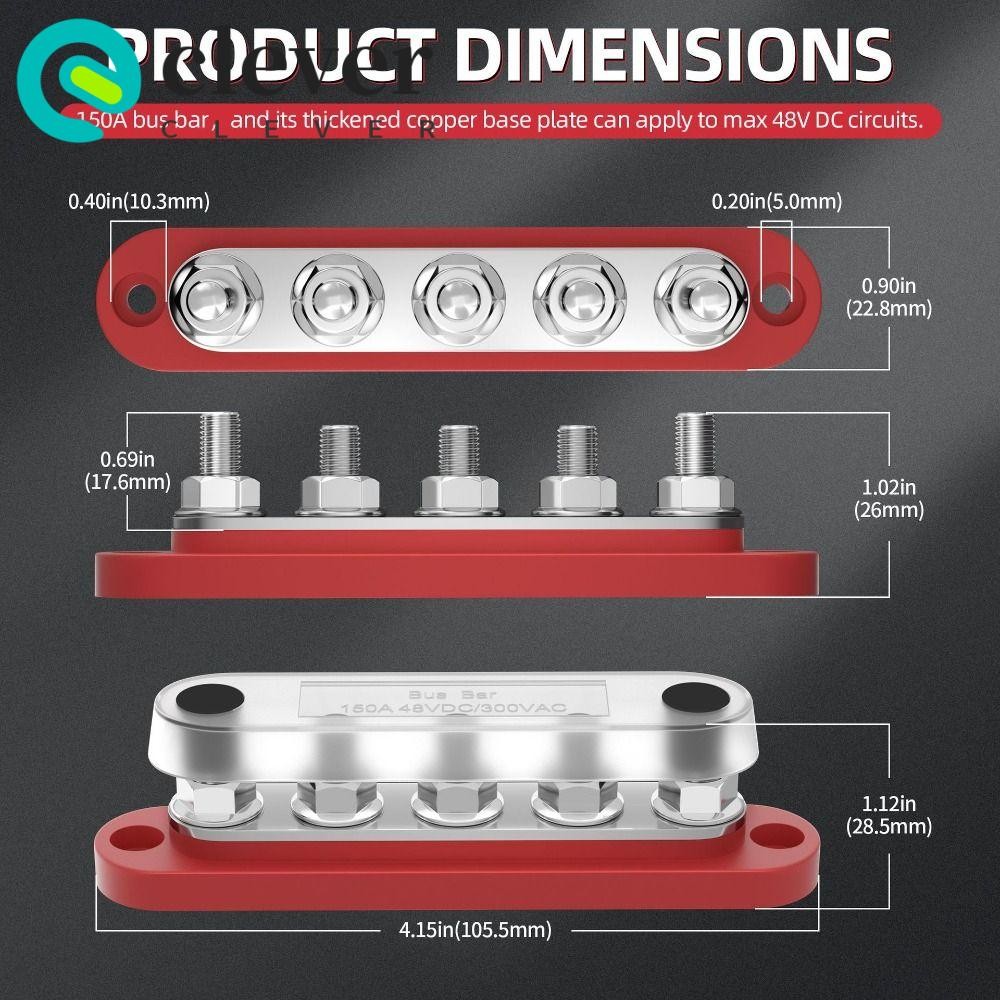CLEVER Automobile busbar, 150A 48VDC Bus Bar Power Distribution Block ...