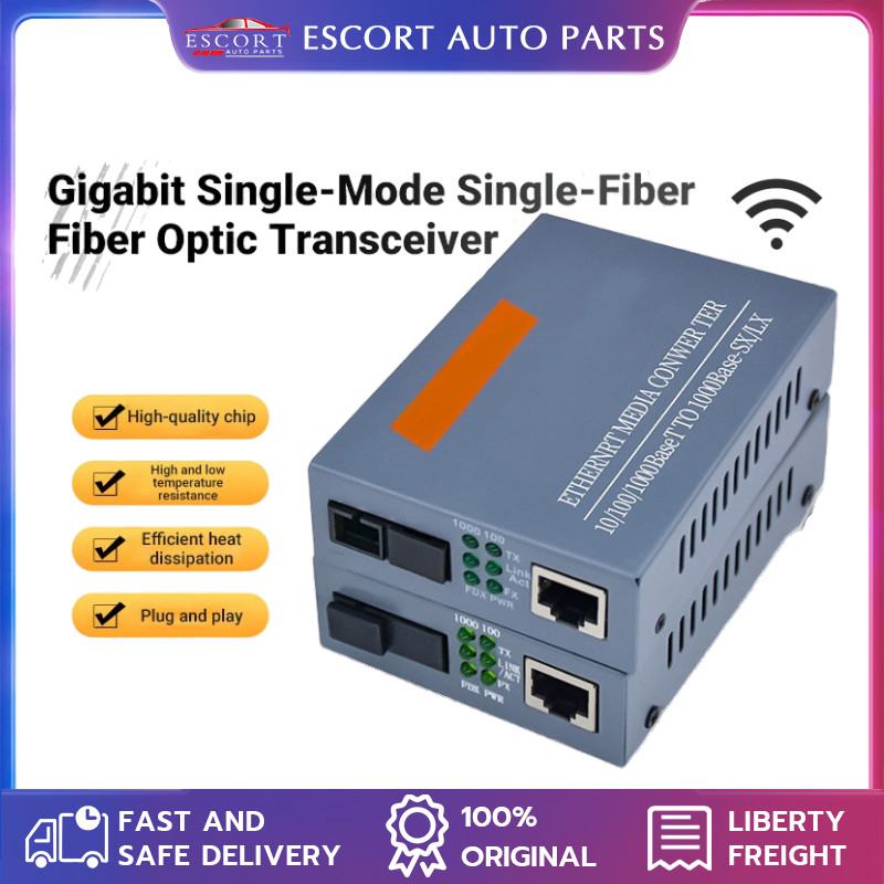 Gigabit Fiber Optical Media Converter HTB-GS-03 A&B 1000Mbps Single Mode Single Fiber SC Port ...