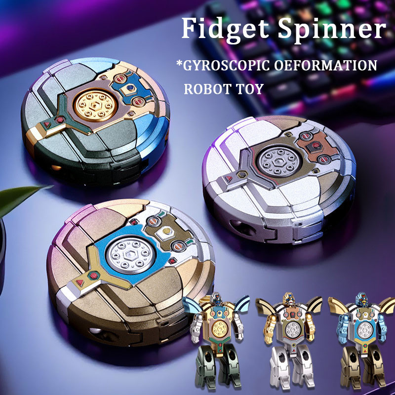 Edc Toy Fidget Spinner Relief Stress Toys Blue Gyro Deformation Robot ...