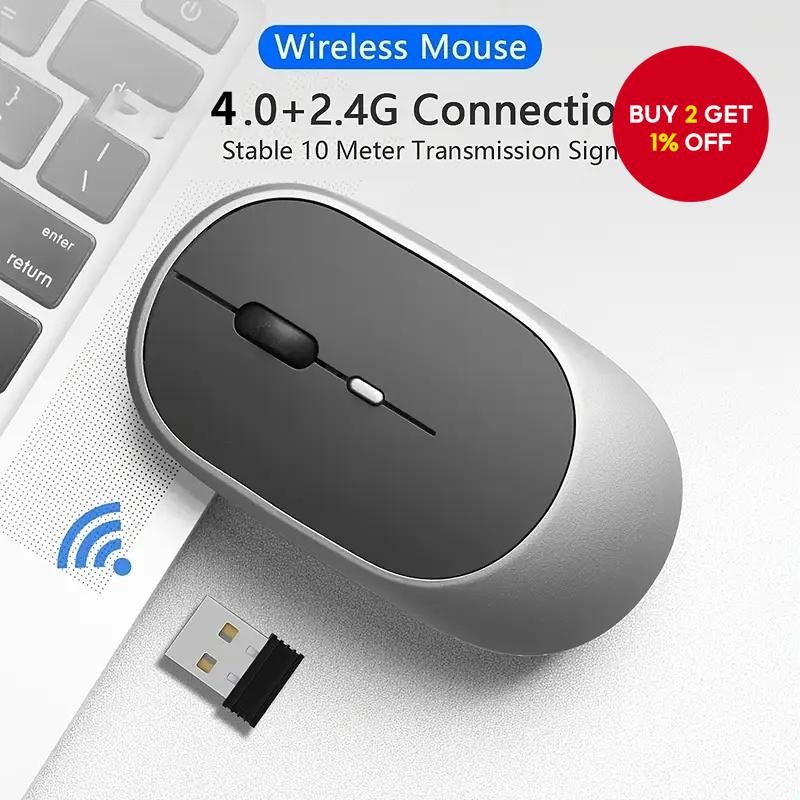 Dual Mode Wireless Mouse Bluetooth4.0 2.4G 3 Level DPI Adjustment for Window Mac Laptop | Shopee ...