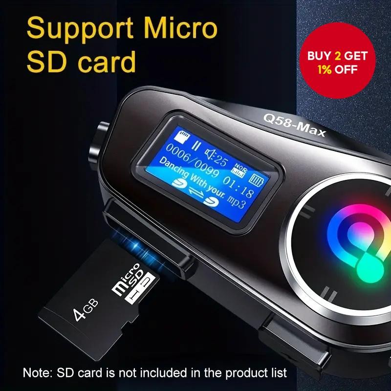 New Q58 MAX Motorcycle Helmet Bluetooth Headset, Helmet Intercom BT5.3 ...