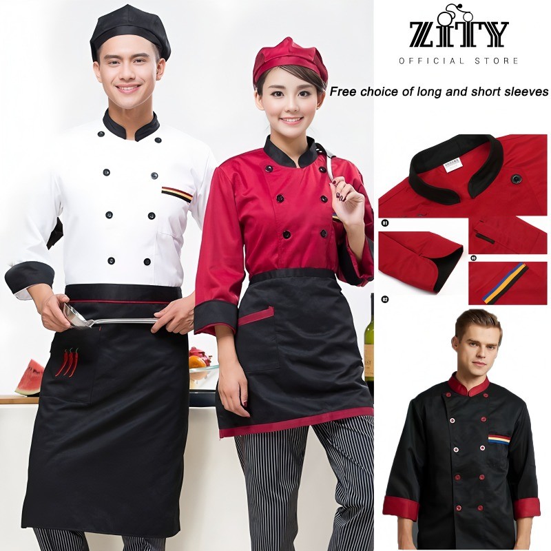 Professional Kitchen Workwear Unisex Chef Uniforms for Restaurants and ...