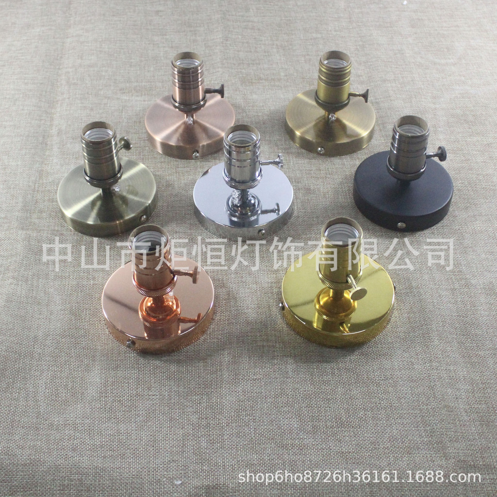 E27Ceramic Screw Universal Head Lamp Holder Black Round White180Degree ...